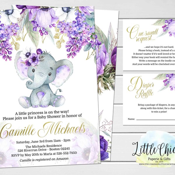 Elephant Baby Shower Invitation - Etsy