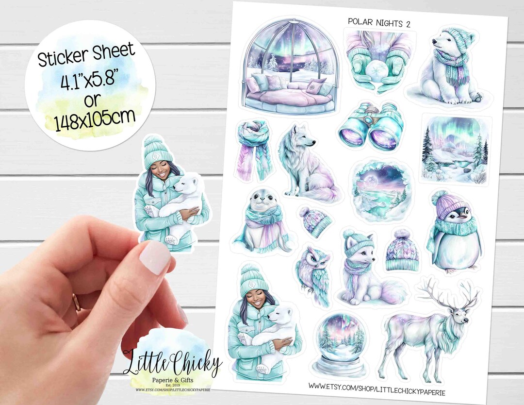 Sticker Sheet - Polar Nights 2 Stickers, Planner Stickers, Scrapbook ...
