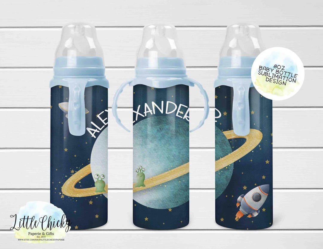 Space 8oz Baby Bottle Sublimation Design, Space, Stars, Baby ...