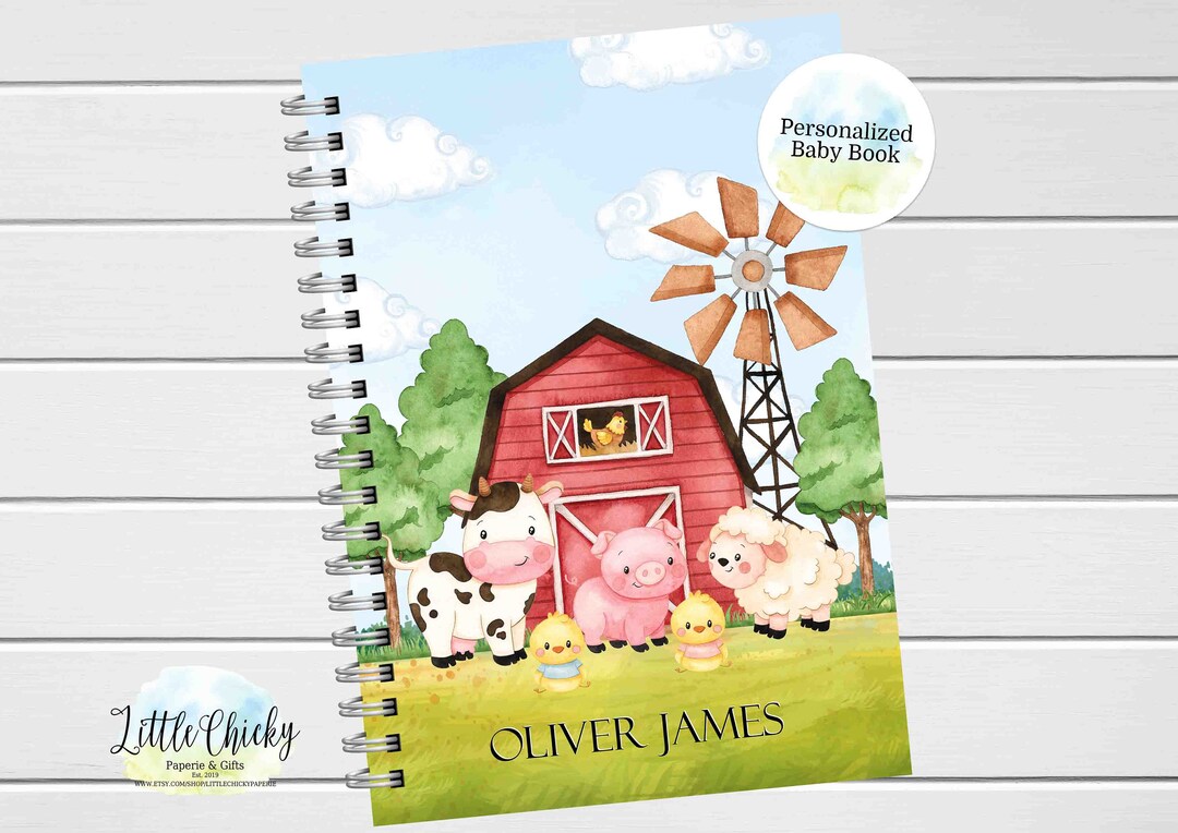 Farm Animals Baby Keepsake Journal, Barnyard First Year Baby Book ...