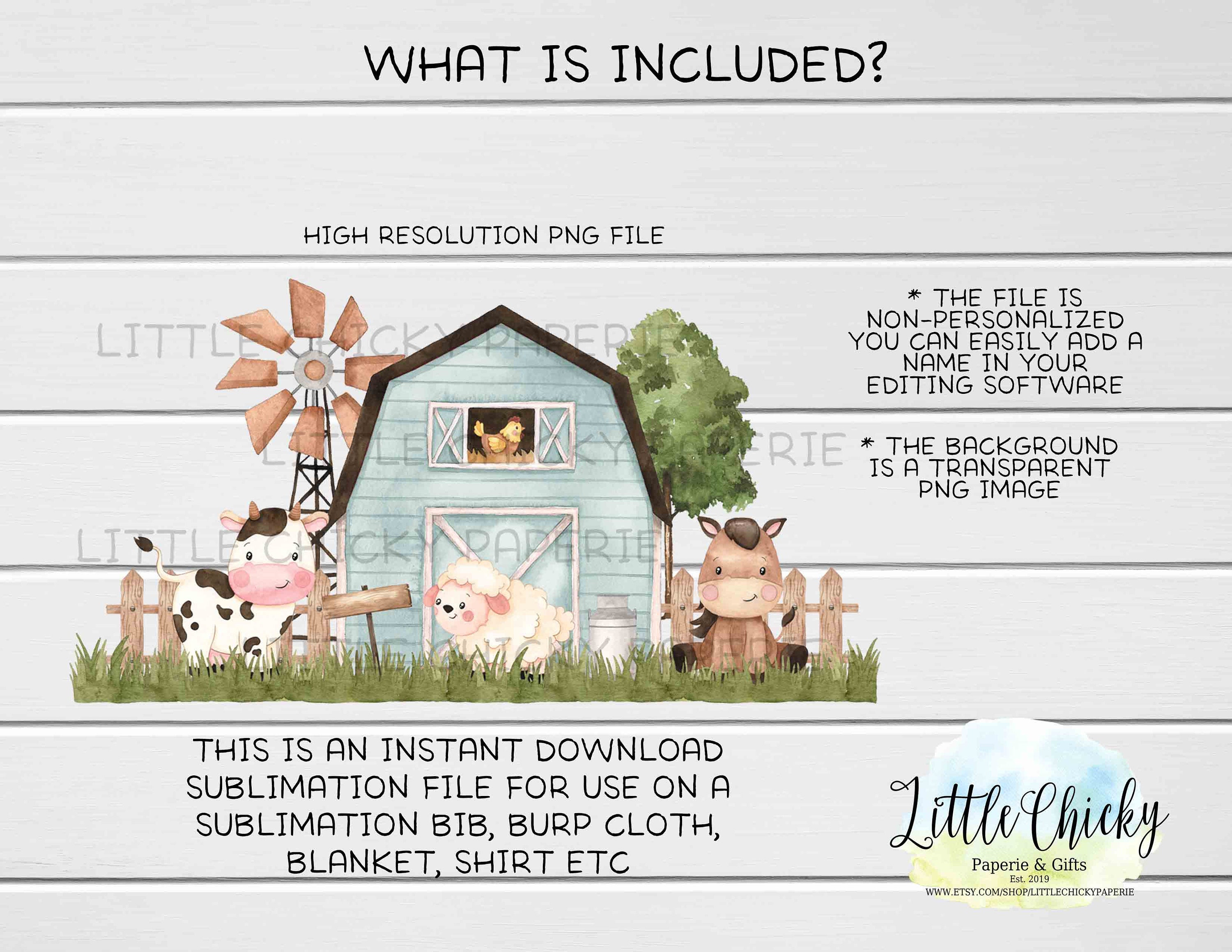Blue Farm Animals Sublimation Design Blue Farm Animals Baby | Etsy