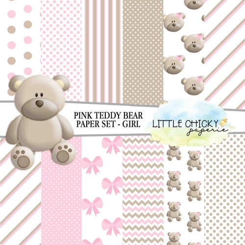 Teddy Bear Digital Paper Teddy Bears Digital Scrapbook - Etsy
