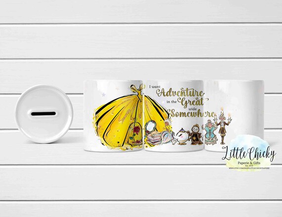 Beauty and the Beast Money Box With Name Money Box Coin - Etsy