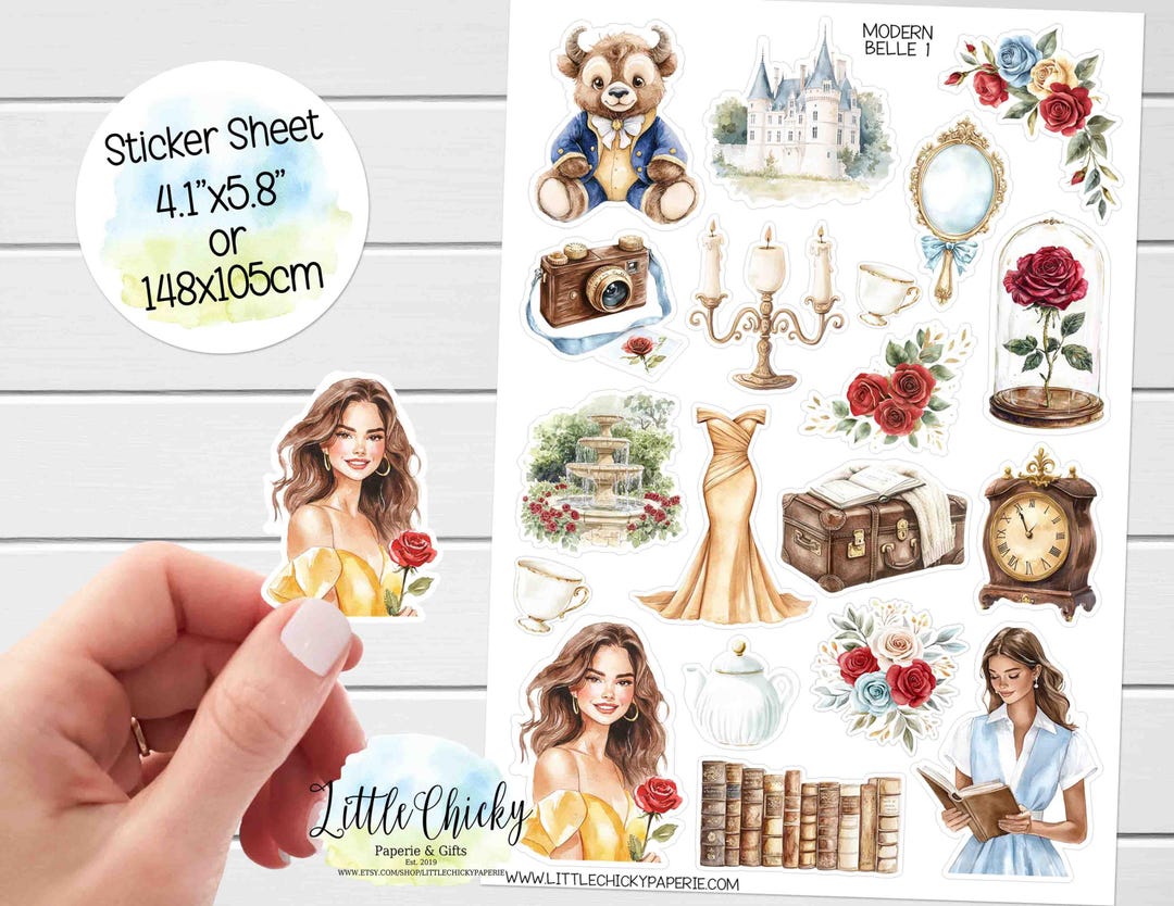 Sticker Sheet - Modern Belle 1 Stickers, Planner Stickers, Princess ...