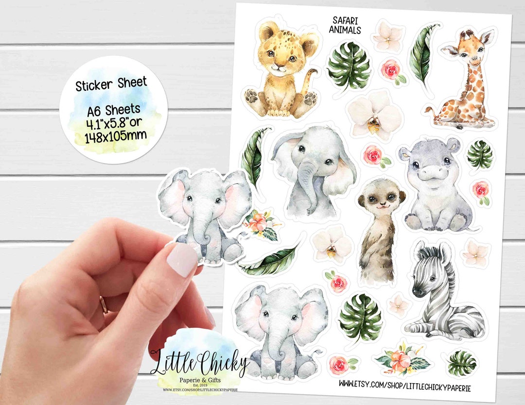 Sticker Sheet - Safari Sticker, Safari Animals, Planner Stickers ...