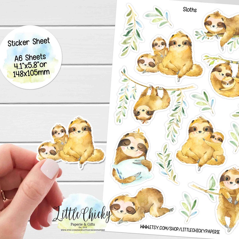 Sloth Sticker - Etsy