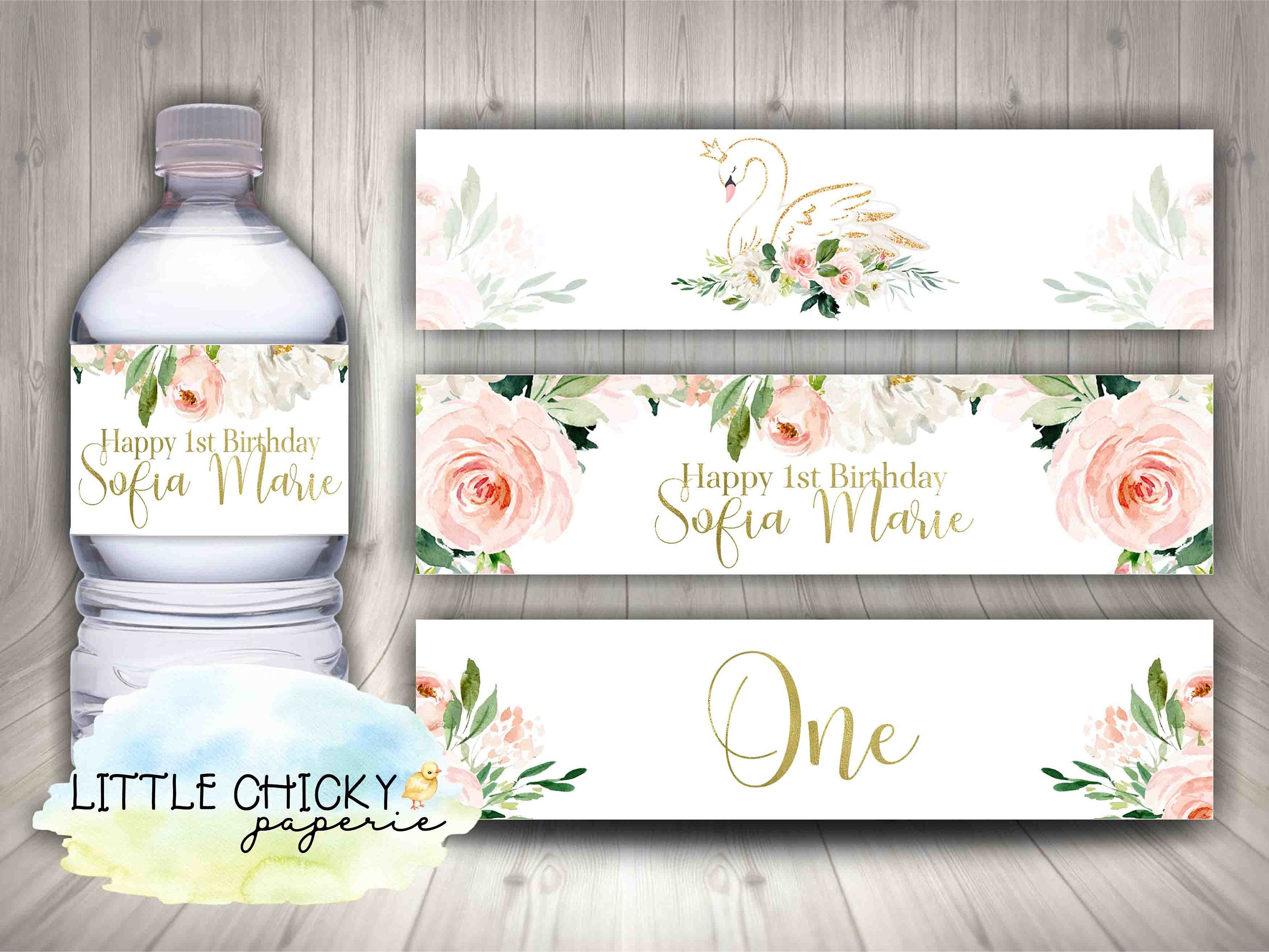 Pink and Gold Swan Time Capsule Sign With Matching Message Cards, First ...