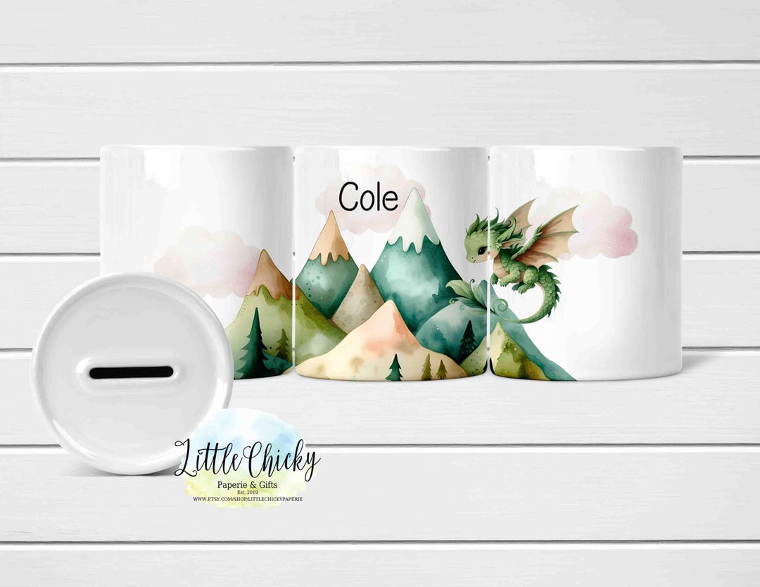 Cute Dragon Money Box, Coin Bank Sublimation Design, Center Image ...