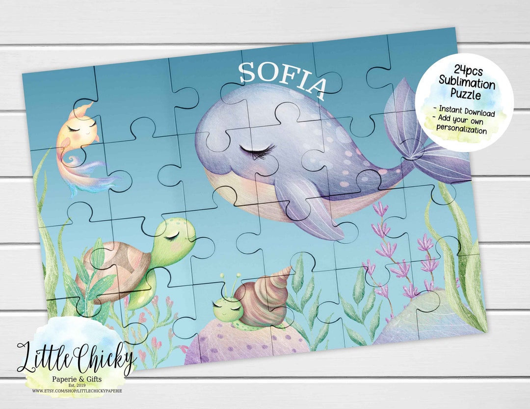 Under the Sea 24pc Puzzle, Sublimation Design, INSTANT DOWNLOAD, Add ...