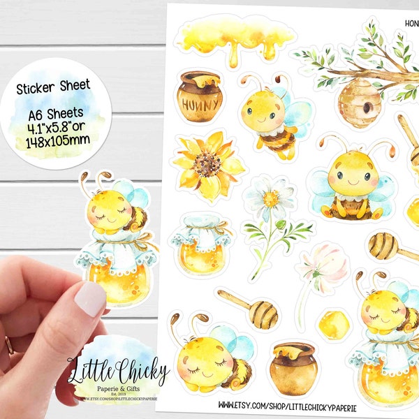 Bee Sticker Sheet - Etsy Australia