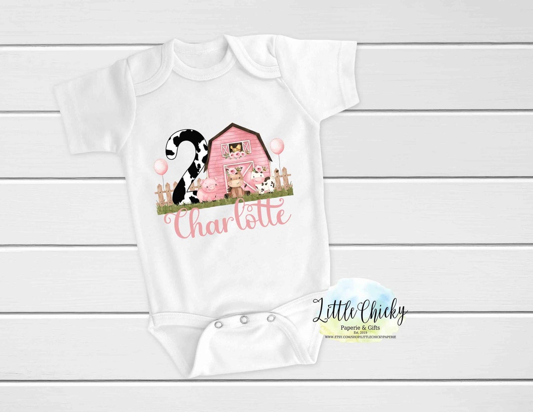 Pink Farm 2nd Birthday Sublimation PNG, Birthday Shirt, Sublimation ...