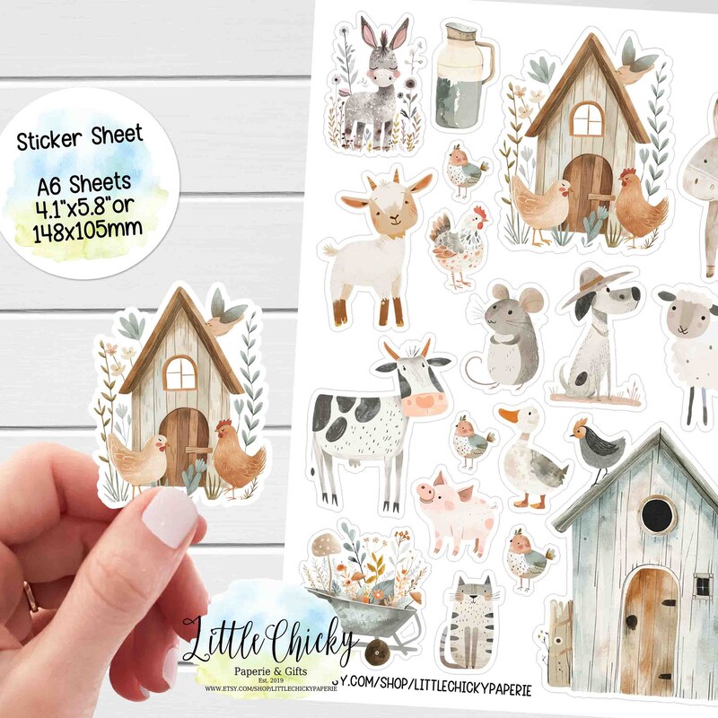 Animal Stickers - Etsy