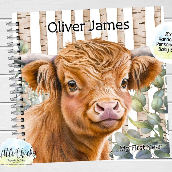 Highland Cow Baby Book - Etsy