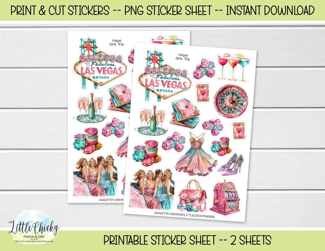 Printable Stickers - Vegas Girls Trip 2 Stickers, Print & Cut, Digital ...