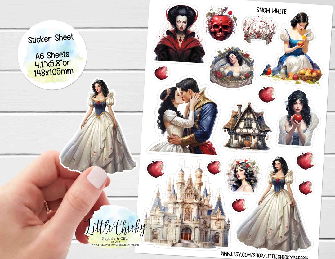 Sticker Sheet - Snow White Stickers, Planner Stickers, Scrapbook ...