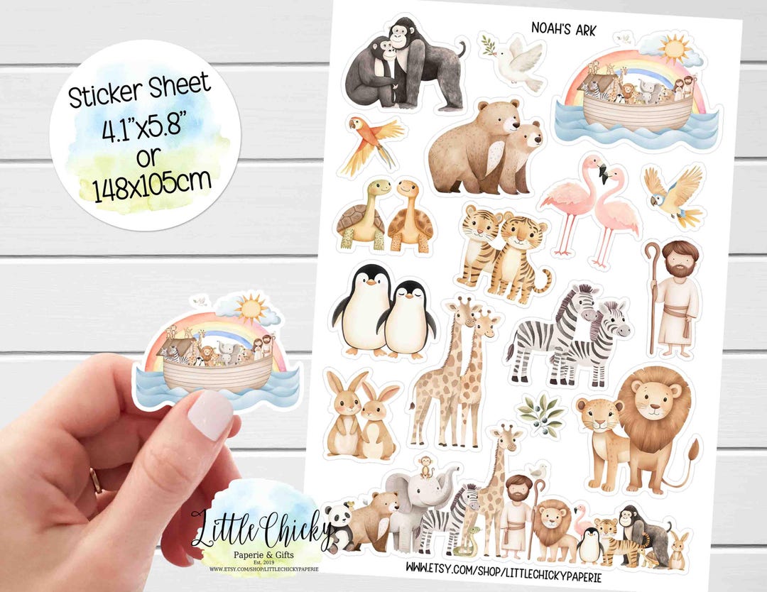 Sticker Sheet - Noah's Ark Stickers, Planner Stickers, Scrapbook ...