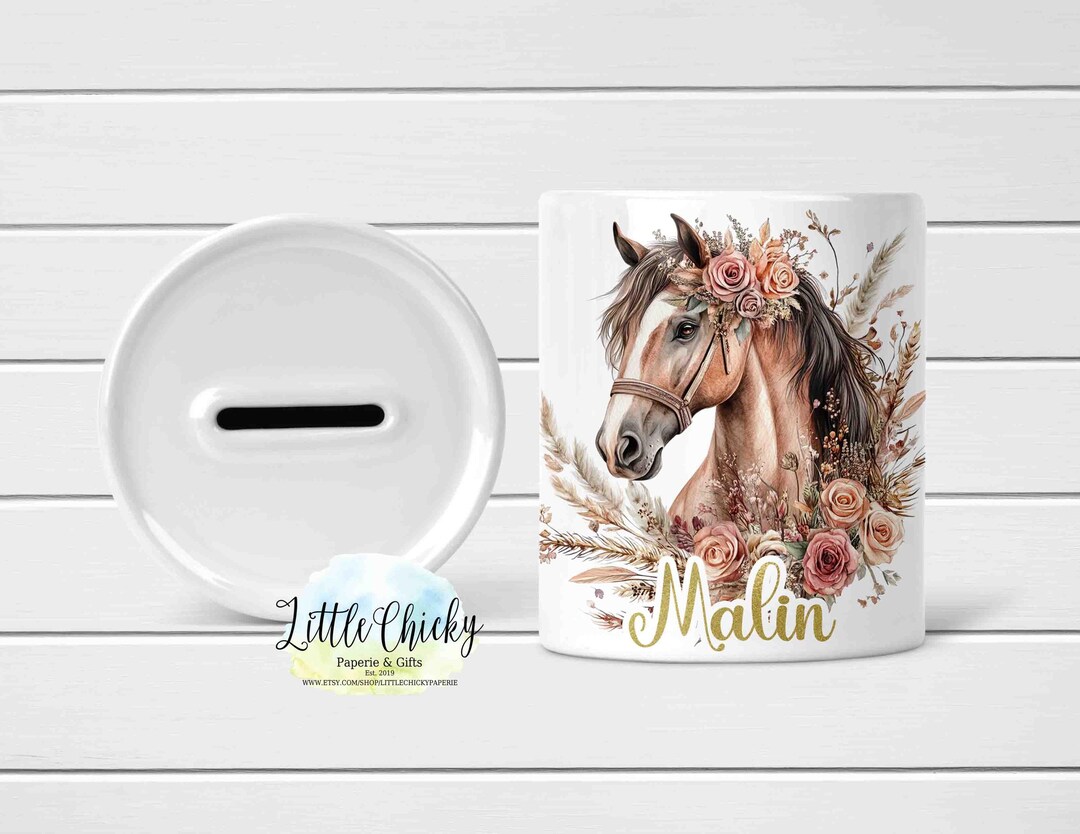 Boho Horse Money Box, Coin Bank Sublimation Design, Center Image ...