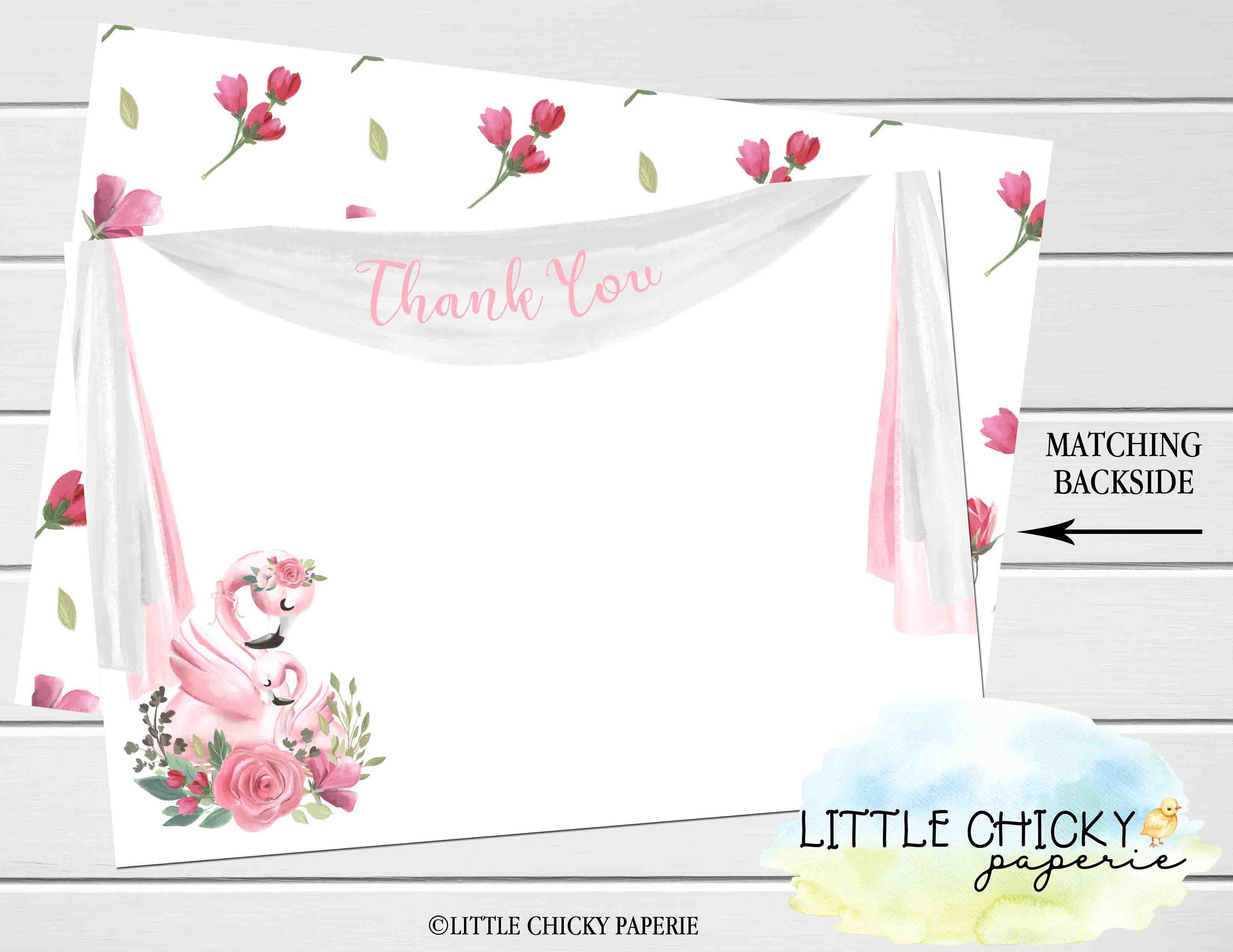 Flamingo Thank You Card Floral Flamingo Thank you card | Etsy