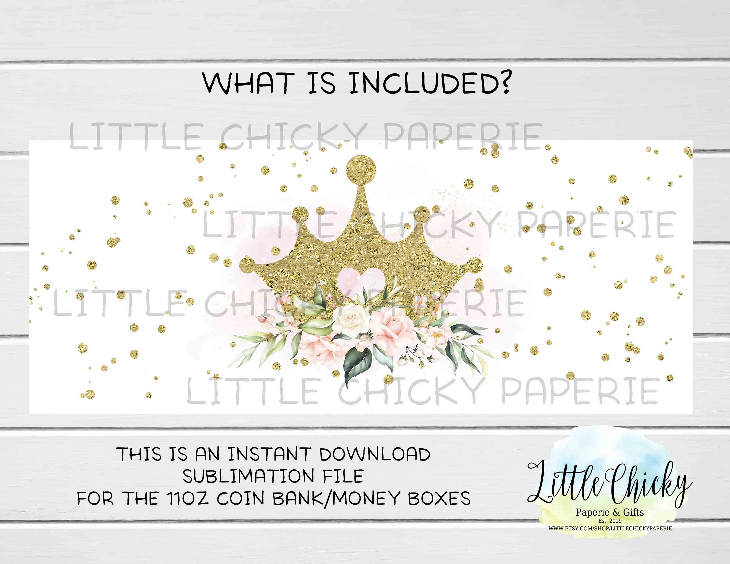 Pink & Gold Princess Money Box Coin Bank Full Wrap - Etsy