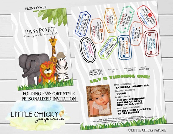 Safari Passport Birthday Invitation Jungle Safari Birthday | Etsy