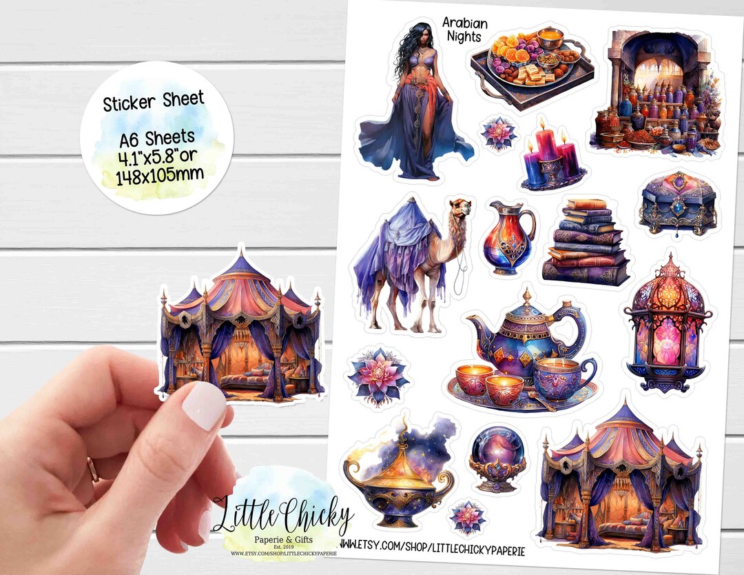Sticker Sheet - Arabian Nights Planner Stickers, Arabian Stickers ...