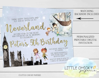 Peter Pan Invitation Peter Pan Birthday Party Invitation Peter Pan ...