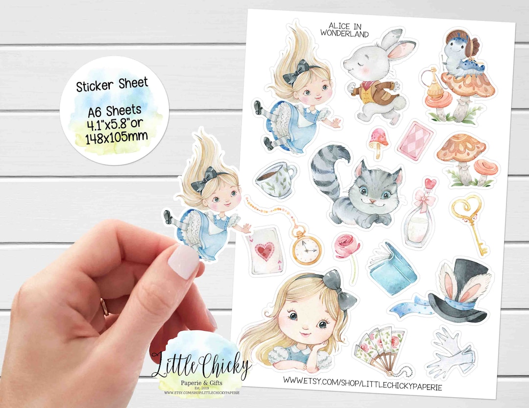 Sticker Sheet - Alice in Wonderland, Planner Stickers, Baby Book ...