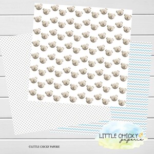 Teddy Bear Digital Paper Set, Blue Teddy Bear Digital Paper Set ...