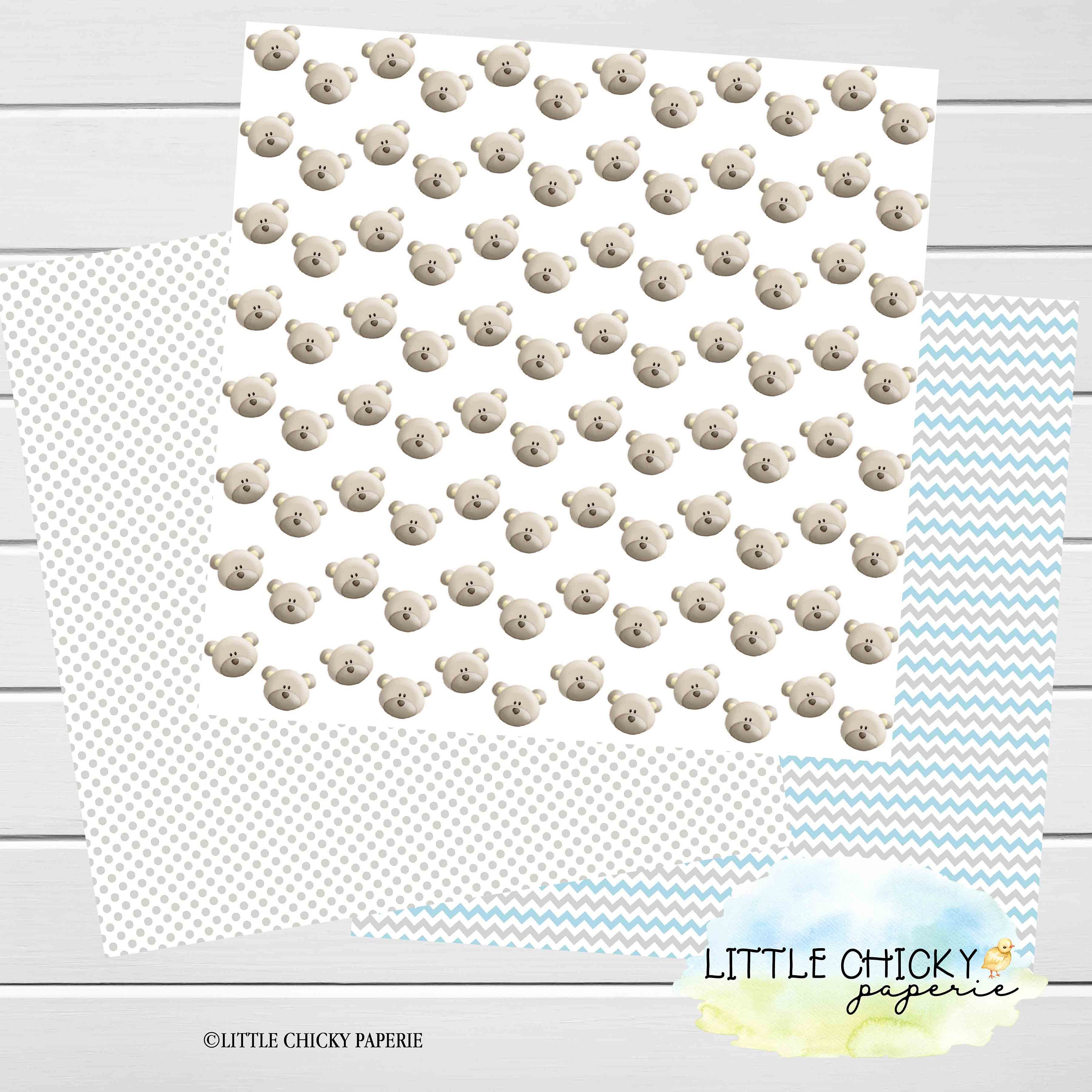 Teddy Bear Digital Paper Set Blue Teddy Bear Digital Paper | Etsy