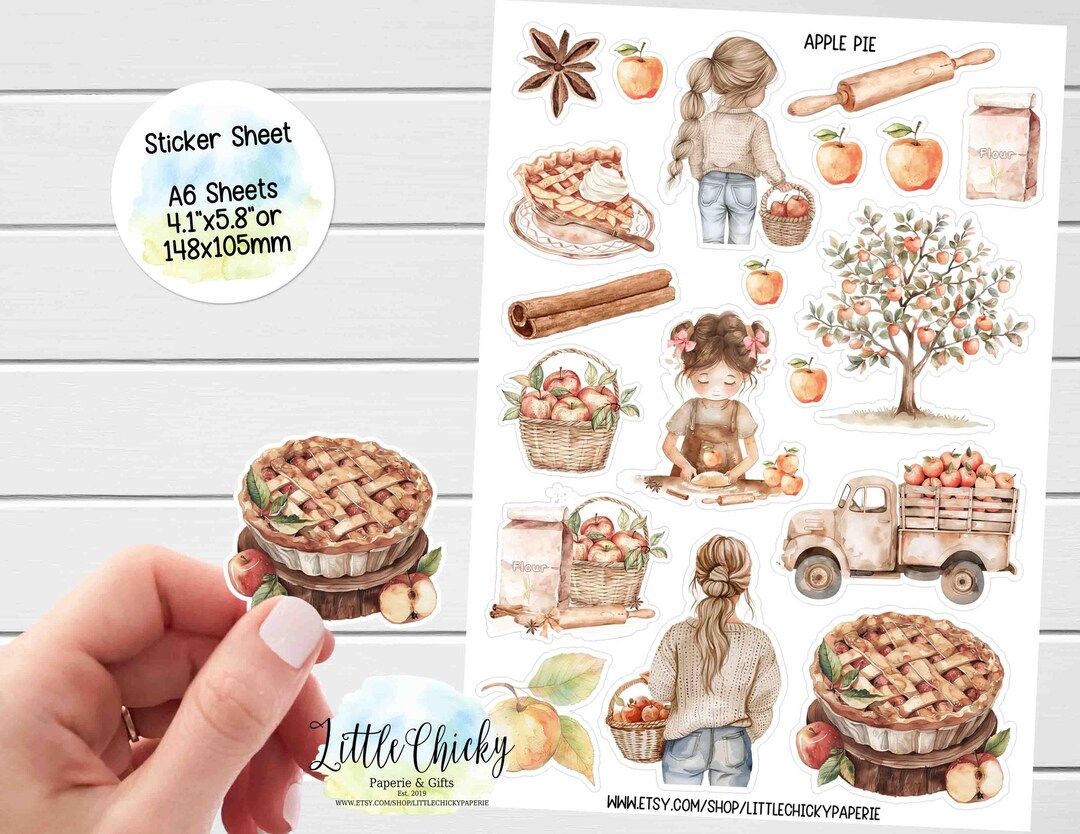 Sticker Sheet - Apple Pie Stickers, Apple Journal Stickers, Fall ...
