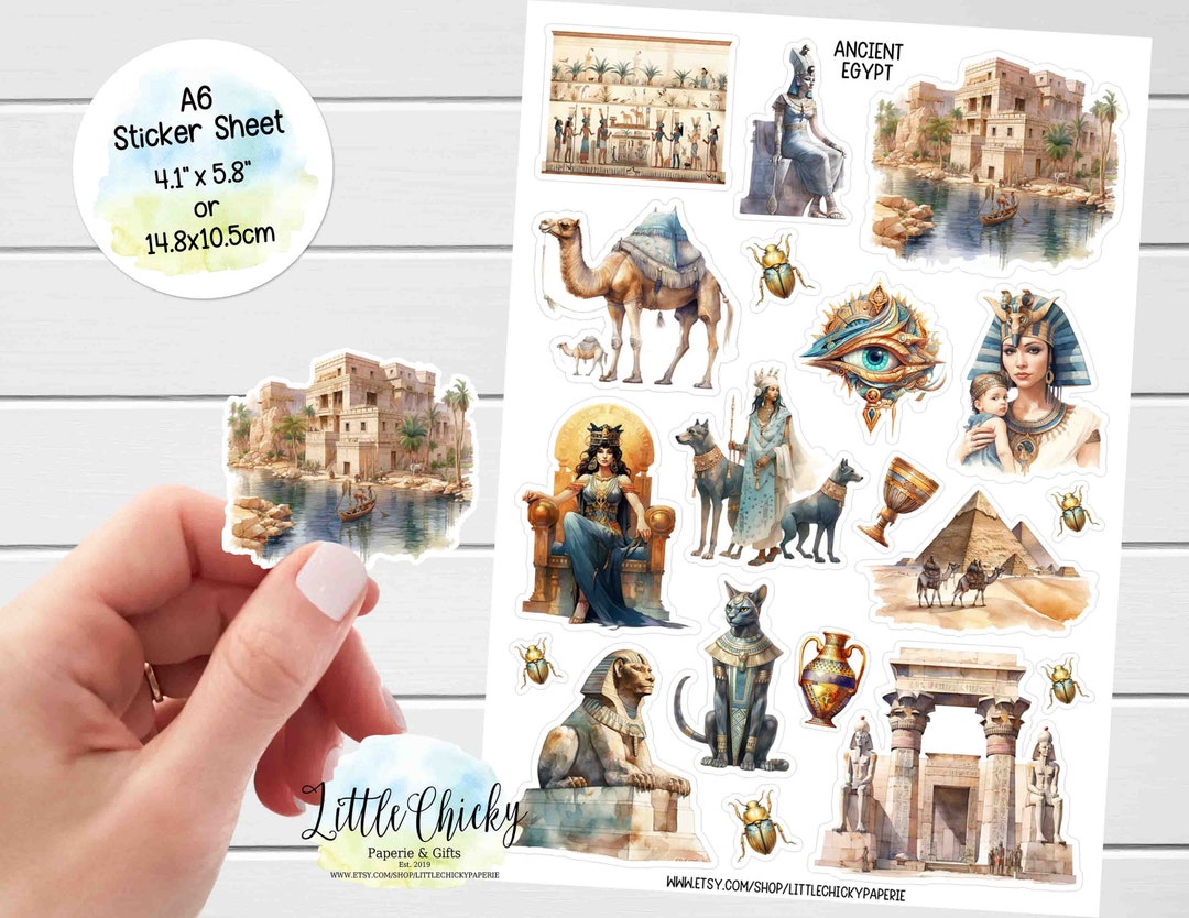Sticker Sheet - Ancient Egypt Planner Stickers, Cleopatra Stickers ...