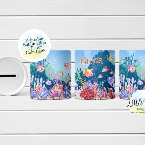 Pink Woodland Baby Money Box Coin Bank Sublimation Design - Etsy UK