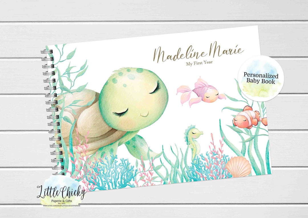Turtle Under the Sea Baby Keepsake Journal, Turtle Baby Book, Milestone ...