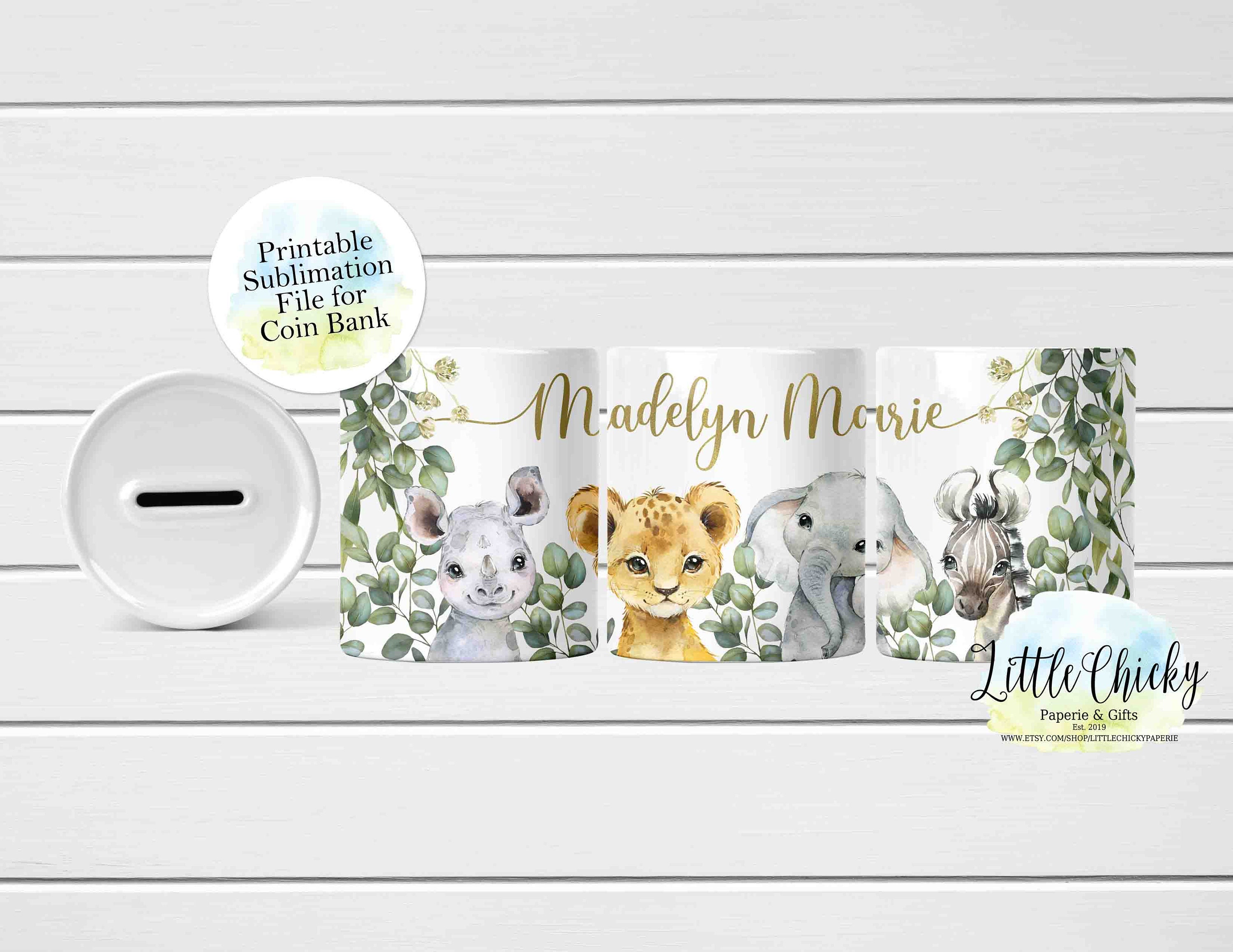 Safari Animals Money Box Safari Coin Bank Full Wrap - Etsy