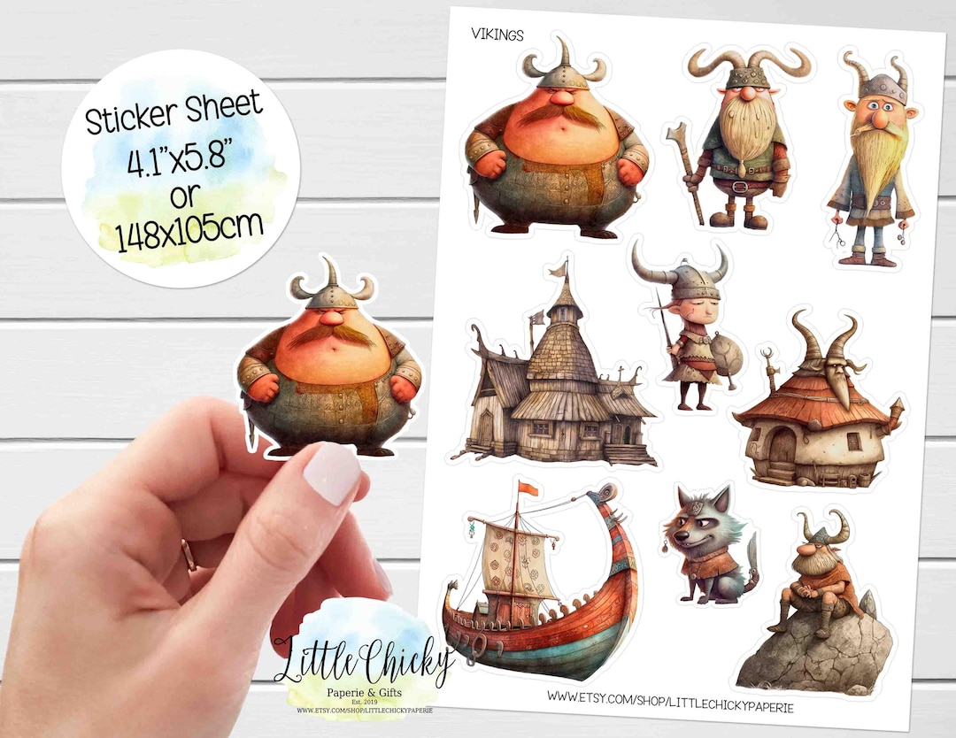 Sticker Sheet - Viking Stickers, Planner Stickers, Scrapbook Stickers ...