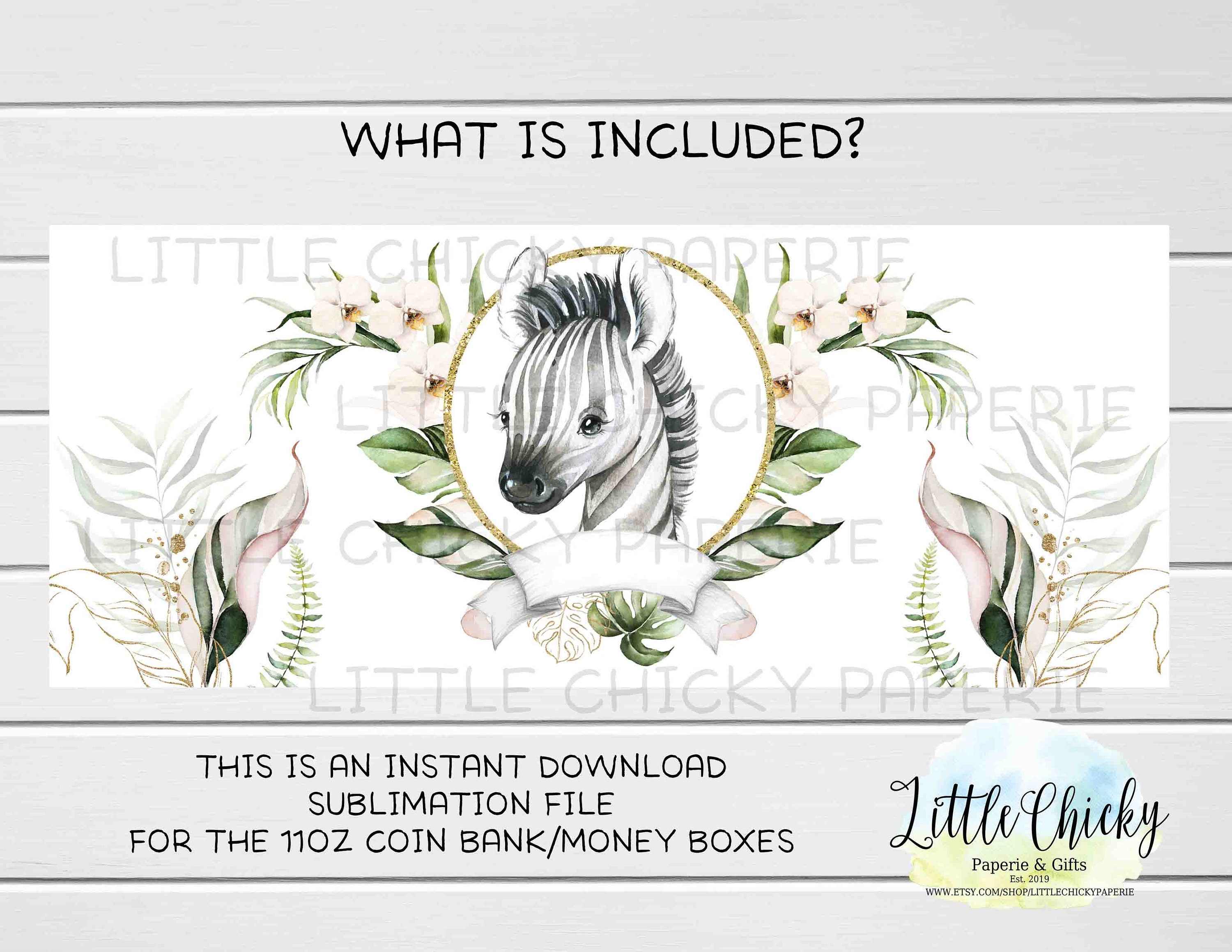Zebra Money Box Coin Bank Full Wrap Sublimation Design - Etsy