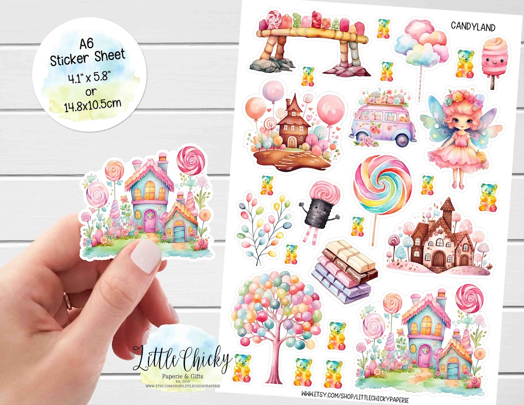 Sticker Sheet - Candyland Planner Stickers, Candy Scrapbook Stickers ...