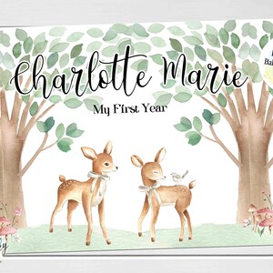 Deer Baby's First Year Calendar Baby Deer First Year | Etsy