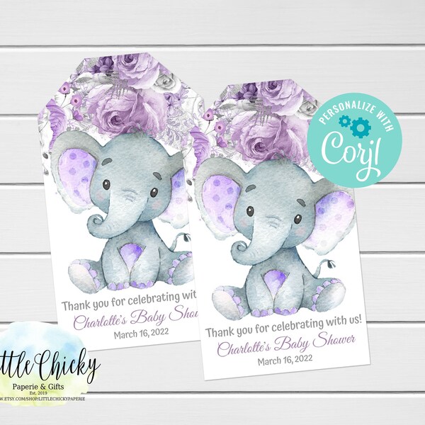 Elephant Favor Tag - Etsy