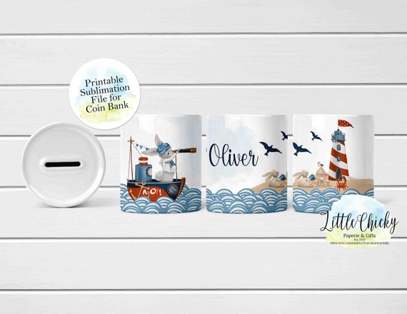 Nautical Money Box Coin Bank Full Wrap Sublimation Design - Etsy
