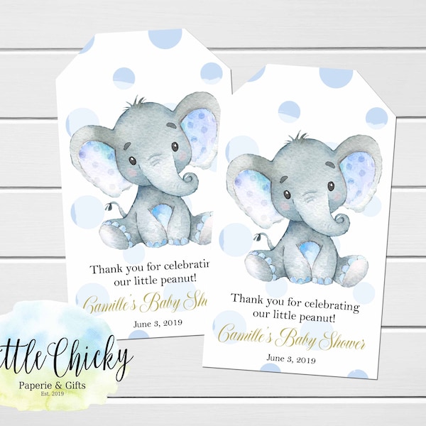 Elephant Favor Tag - Etsy