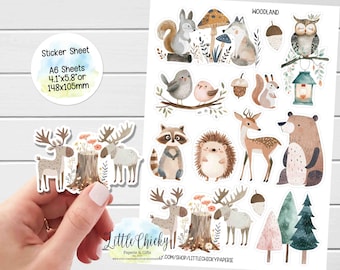 Vintage Inspired Forest Animals Planner Stickers, Tiny Animal Stickers ...