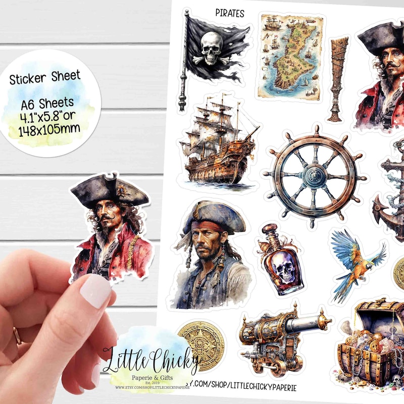 Pirate Stickers - Etsy UK