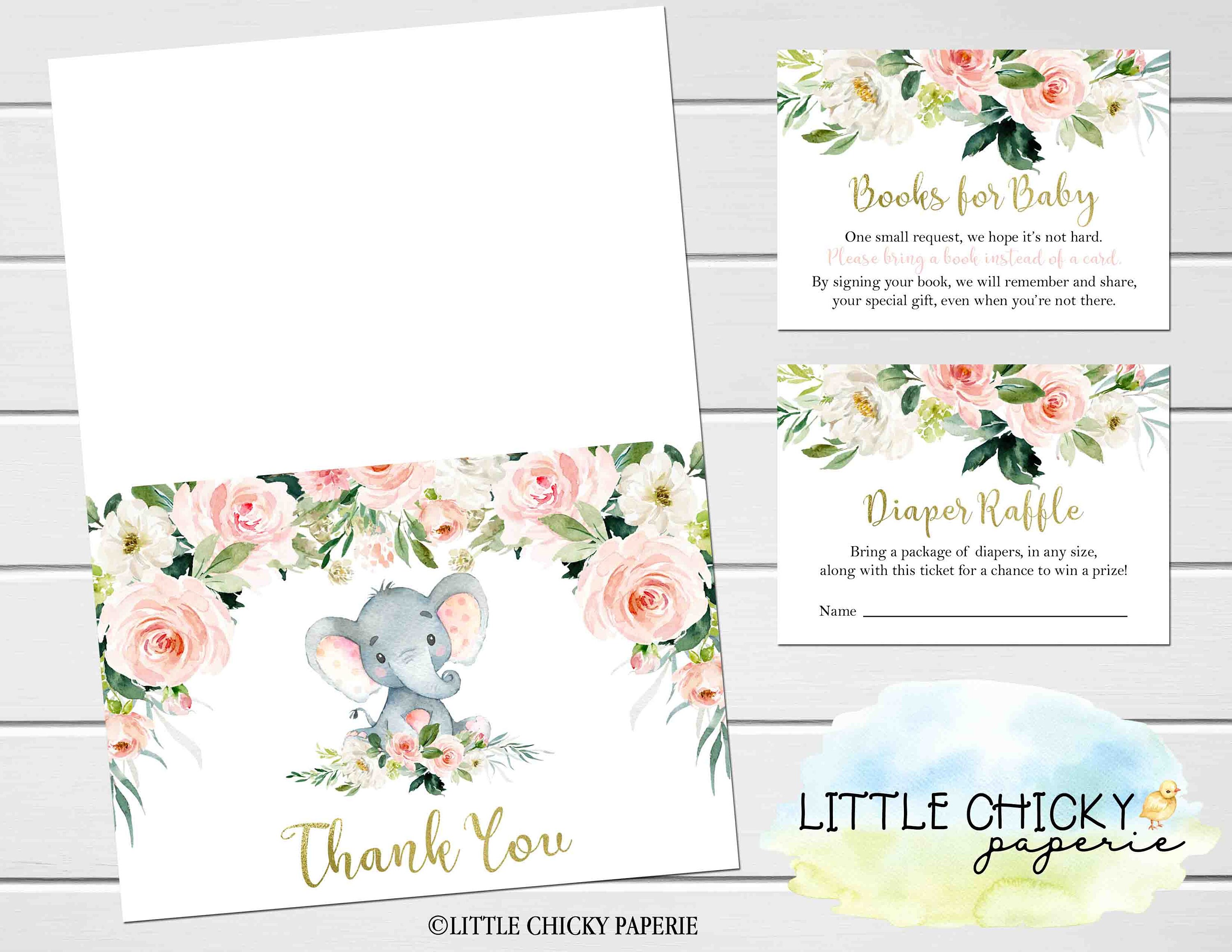 Elephant Favor Tags Elephant Thank You Tags Pink Elephant - Etsy