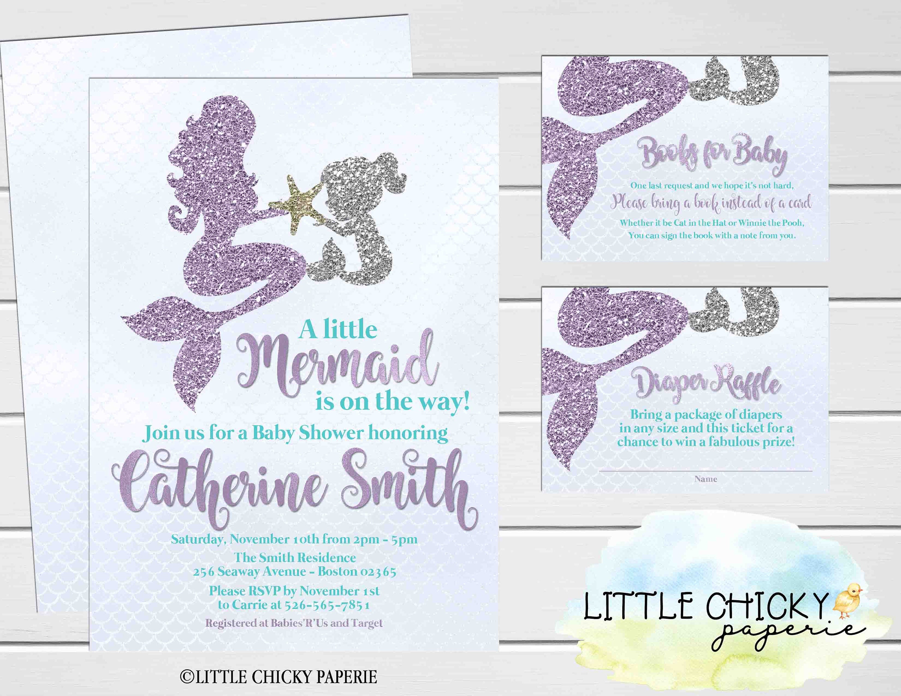 Mermaid Baby Shower Games Bundle, Printable Under the Sea Baby Shower ...