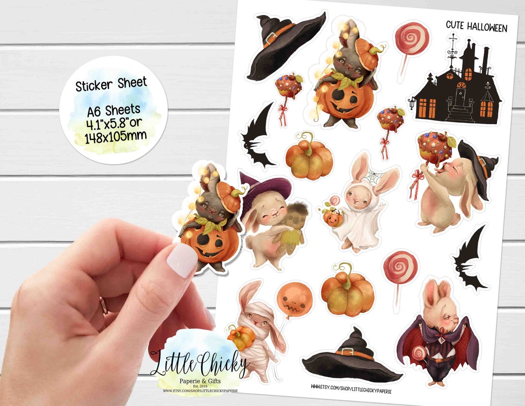 Sticker Sheet - Cute Woodland Animals Halloween Stickers, Planner ...