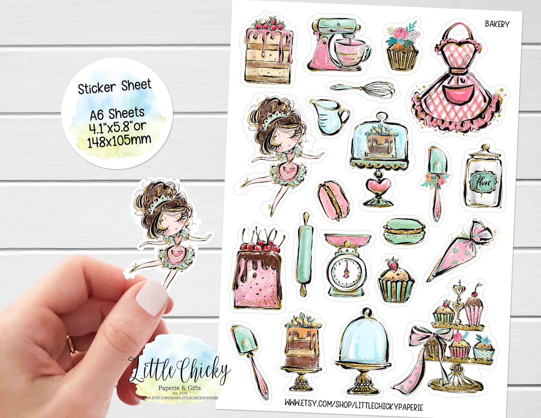 Sticker Sheet - Bakery Stickers, Planner Stickers, Scrapbook Stickers ...