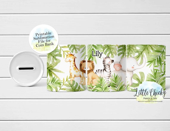 Jungle Animals Money Box Safari Coin Bank Full Wrap - Etsy