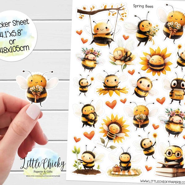 Bee Sticker - Etsy