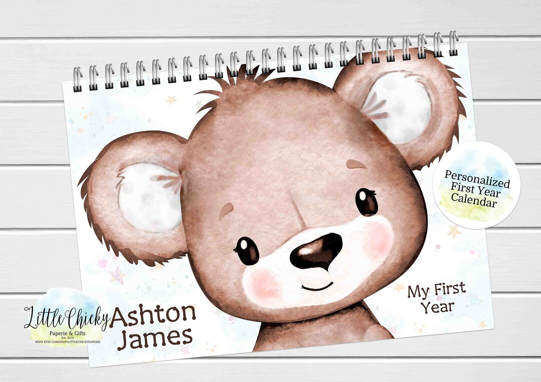 Teddy Bear Baby First Year Calendar, Bear First Year Calendar ...